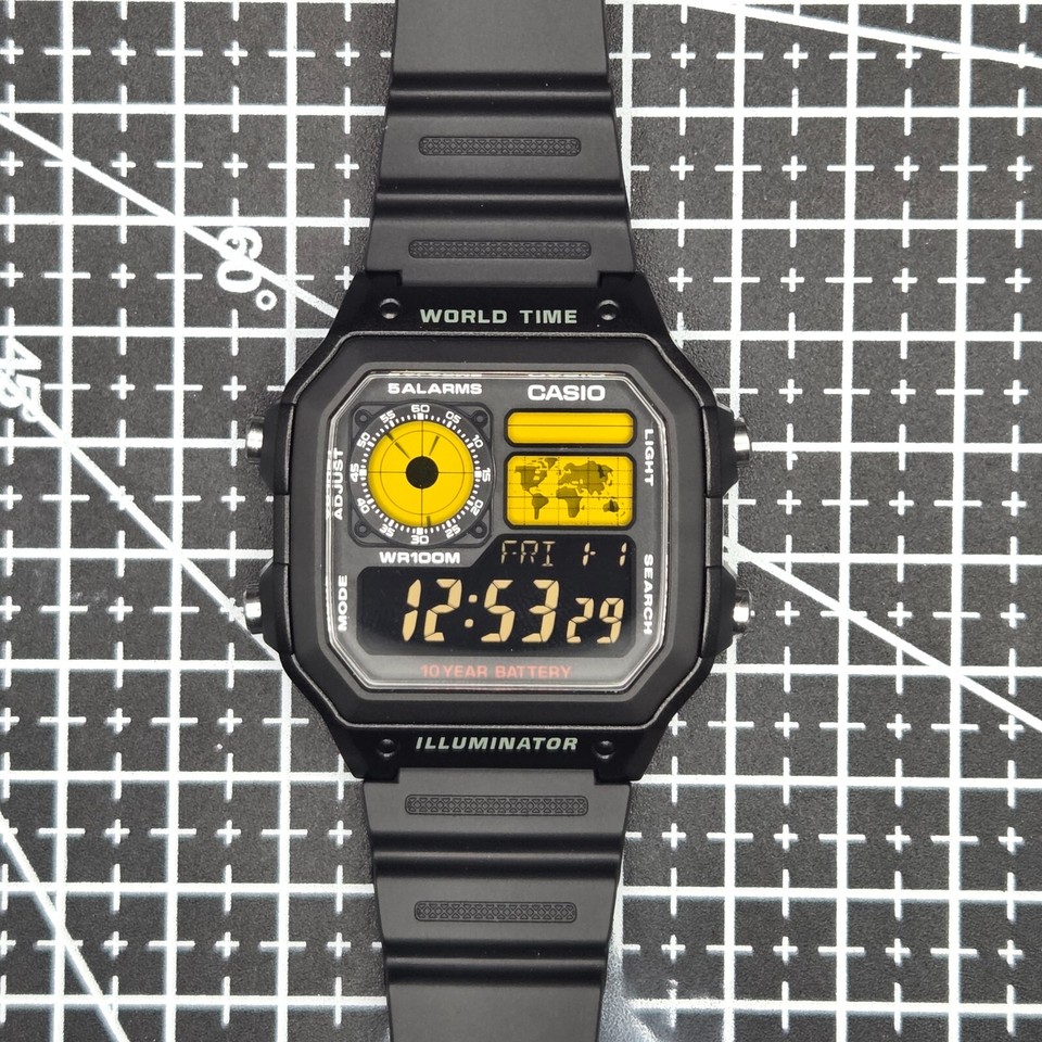 CASIO AE-1200WHD. Royale World Time. Negative Display. SELECT YOUR ...