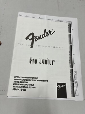 Fender Pro Junior Operating Instructions and Schematics | eBay