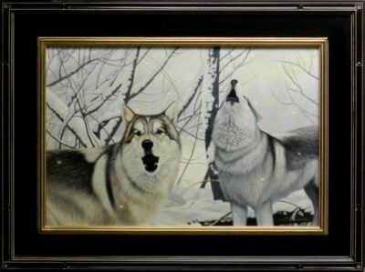 DANIEL RENN PIERCE, Gray Wolves in Snow, ORIGINAL painting | eBay