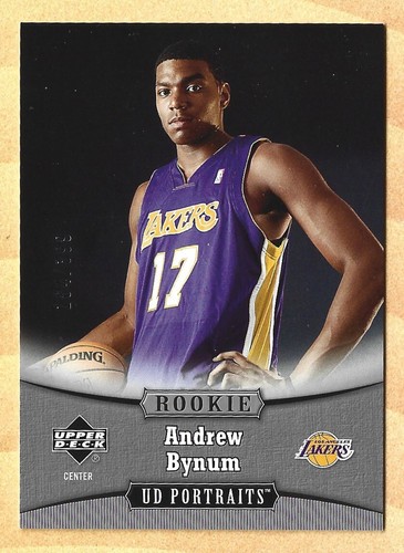 2005-06 Andrew Bynum Upper Deck Portraits Rookie Card #102 Serial #184/ ...