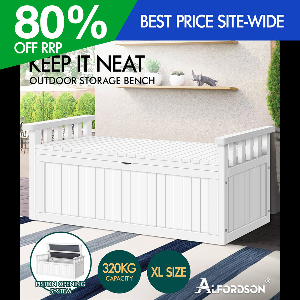 White Plastic Storage Bench