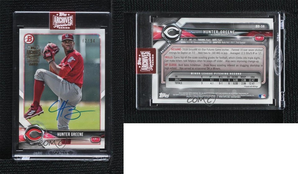 2023 Topps Archives Signature Series 82/94 Hunter Greene Buyback Auto ...