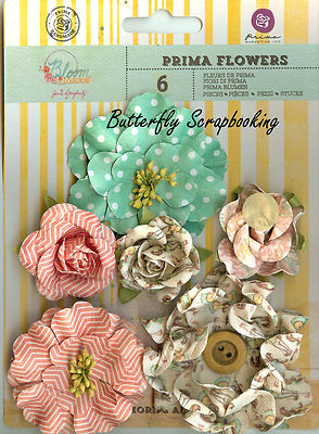 Prima Flowers 6 Flowers Bloom Collection Scrapbooking Prima Inc. 575137 ...