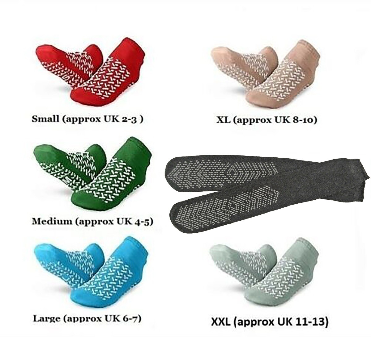 Non Skid Hospital Socks Non Slip Tread Yoga Patient Fitness Travel ...