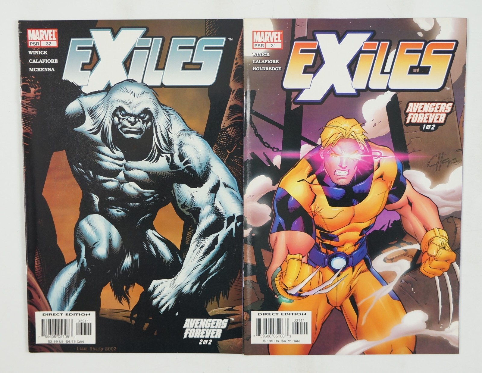 Exiles: Avengers Forever #1-2 FN/VF complete story Marvel Hawkeye Morph ...