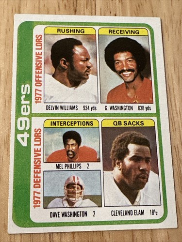 1979 Topps #525 49ers Team Checklist-Gene Washington/Devin Williams-San ...