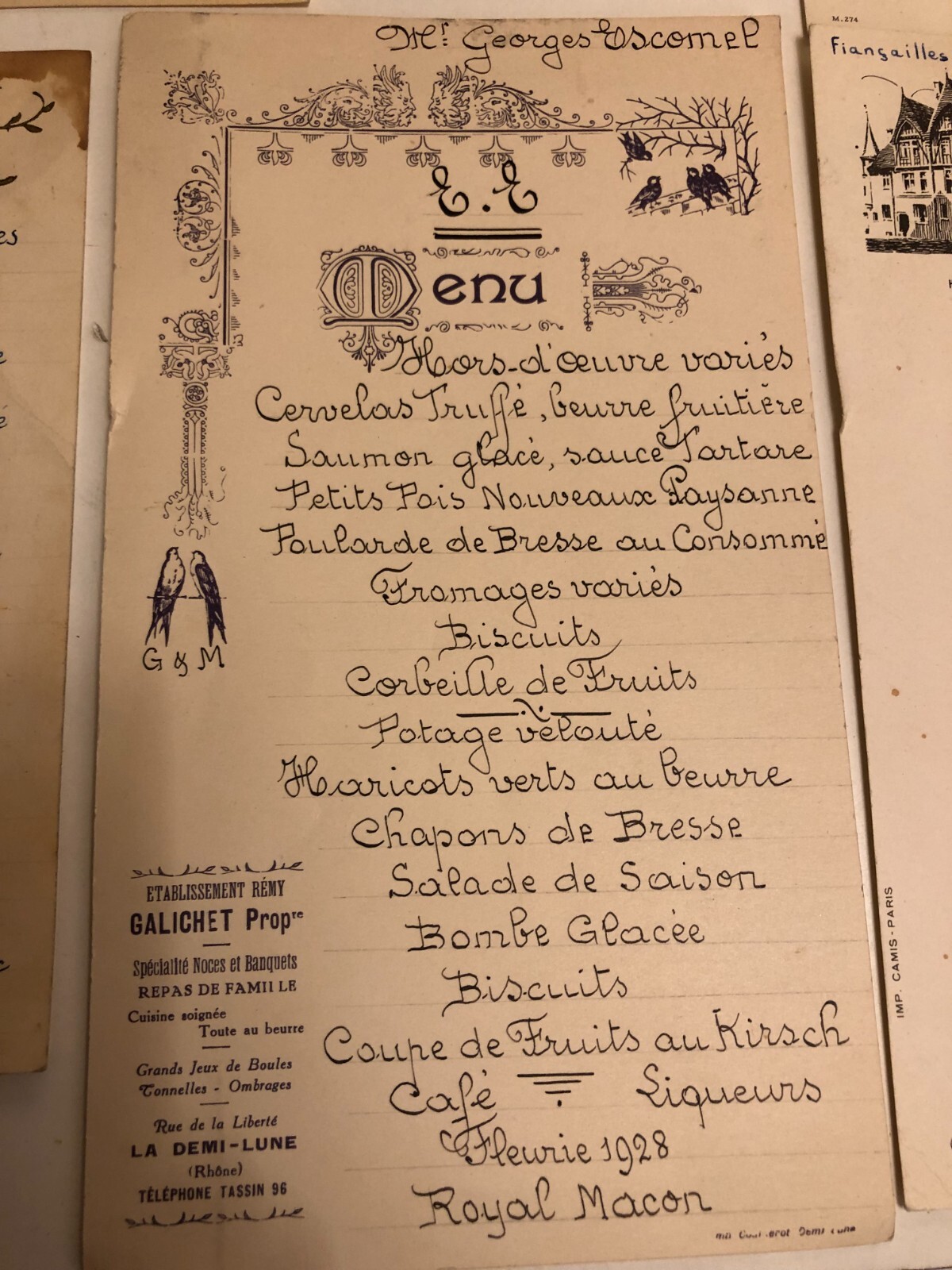 lot de 8 anciens menus vieux papiers C3 | eBay