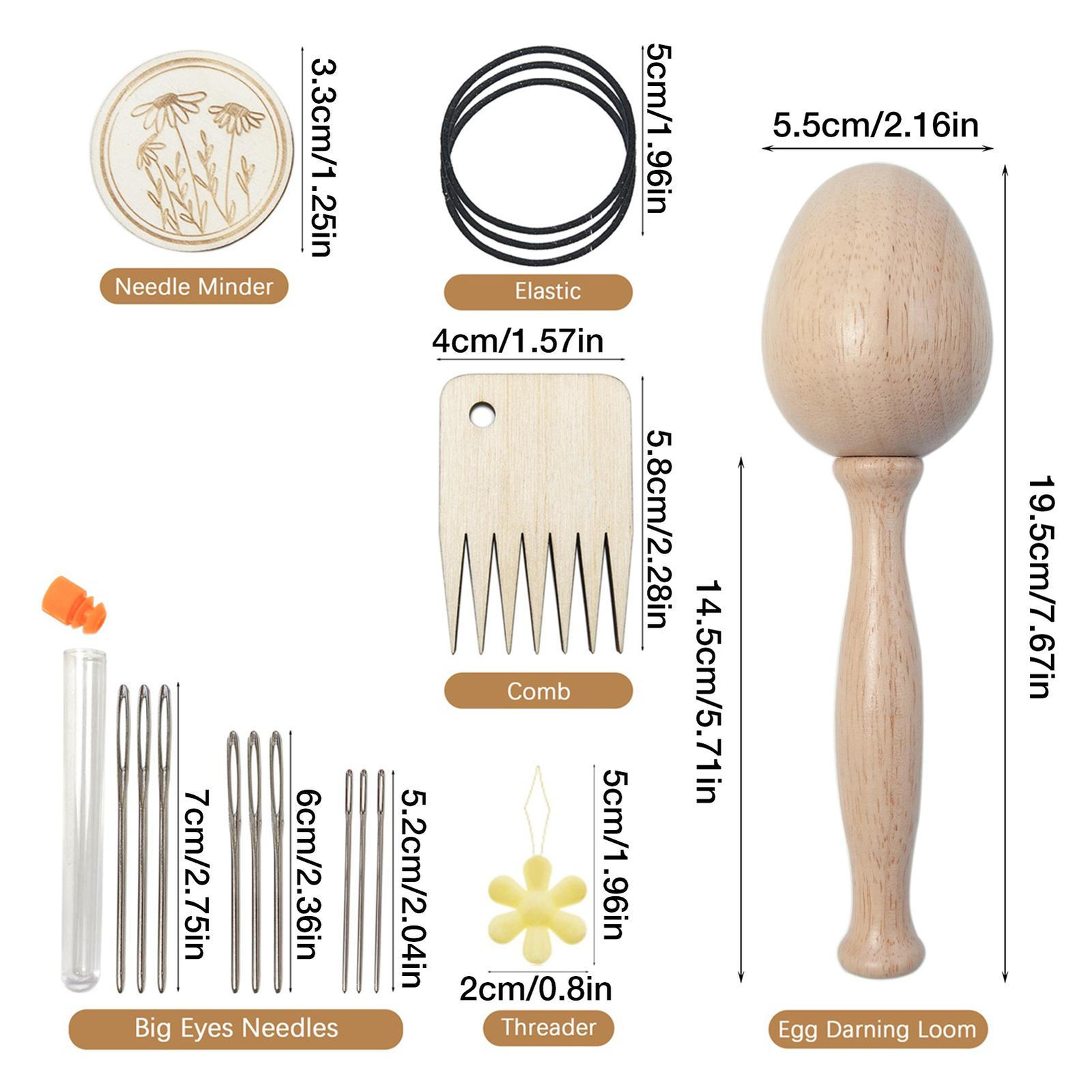 NEW Darning Egg Kit Easy Grip Mending Kit With Curved Handle Darning ...