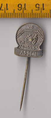 Vintage TT ASSEN 40 year Anniversary stick pin badge Motorcycle Tourist ...