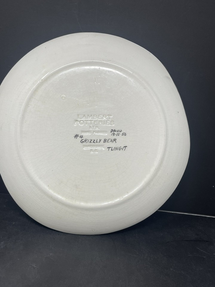 Rare David Lambert Pottery 1967 Hand Signed Vancouver BC Grizzly Bear ...