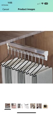 EXTENDABLE SLIDING WARDROBE CLOSET RAIL LOAD BEARING 50 lbs | eBay