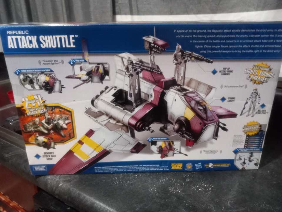 Star Wars Republic Attack Shuttle Starfighter Vehicle Clone Wars CW TCW ...