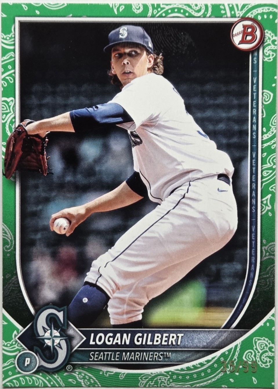 2025 Bowman - Logan Gilbert #87 Green Pattern /99 for sale online | eBay