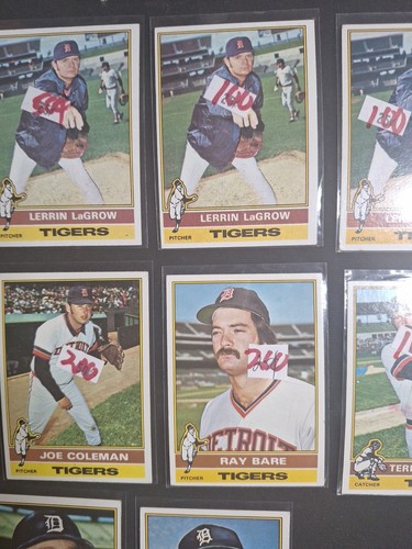 1976 Topps Detroit Tiger Baseball Card Lot Of 13. Duplicates. Rusty ...