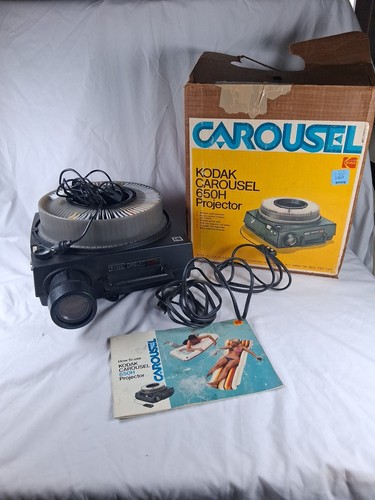 Vintage Kodak Carousel 650H Slide Projector, Remote & Box. Tested Turns ...