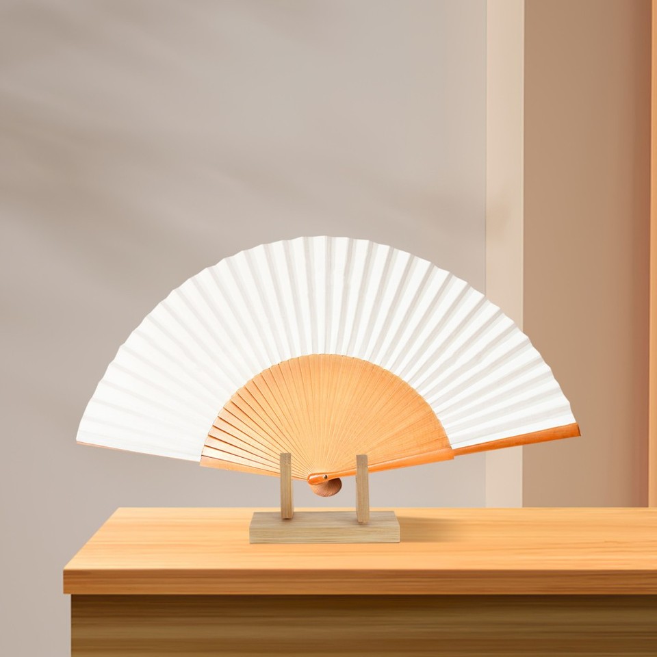 2pcs Bamboo Fan Display Stand Traditional Hand Fan Holder Portable ...