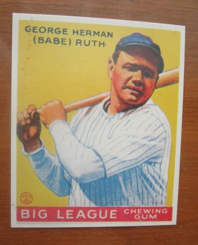 1933 GOUDEY BASEBALL REPRINTS GEORGE HERMAN (BABE) RUTH # 53 NEW YORK YANKS | eBay