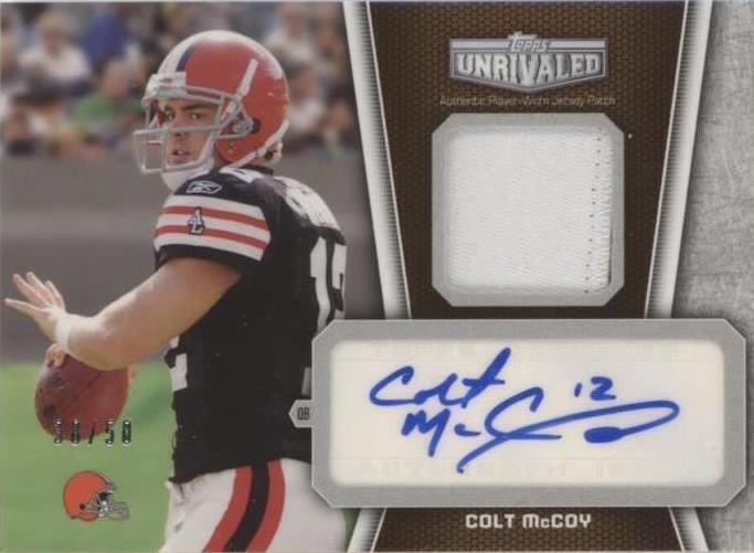 2010 Topps Unrivaled - Autograph Patch Relics Colt McCoy #UAP-CMC /50 ...