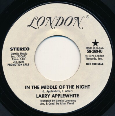 LARRY APPLEWHITE - IN THE MIDDLE OF THE NIGHT - 5N-269-DJ PROMO - 45 ...