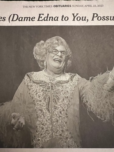Dame Edna Obituary - New York Times Newspaper April 2023 - Barry ...