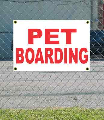 2x3 PET BOARDING Red & White Banner Sign NEW Discount Size & Price FREE ...