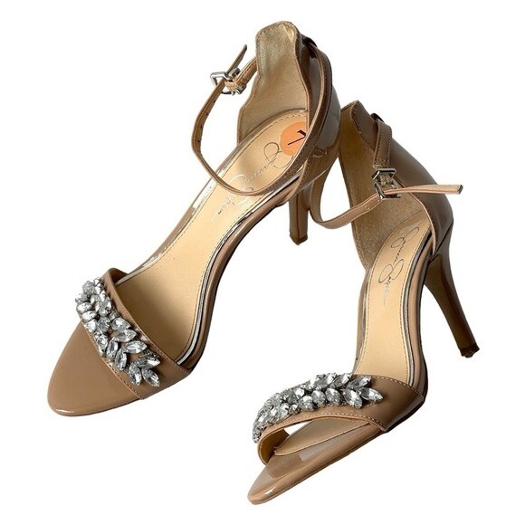 Jessica Simpson Heels Sandals Rhinestone Crystal Brid… - Gem