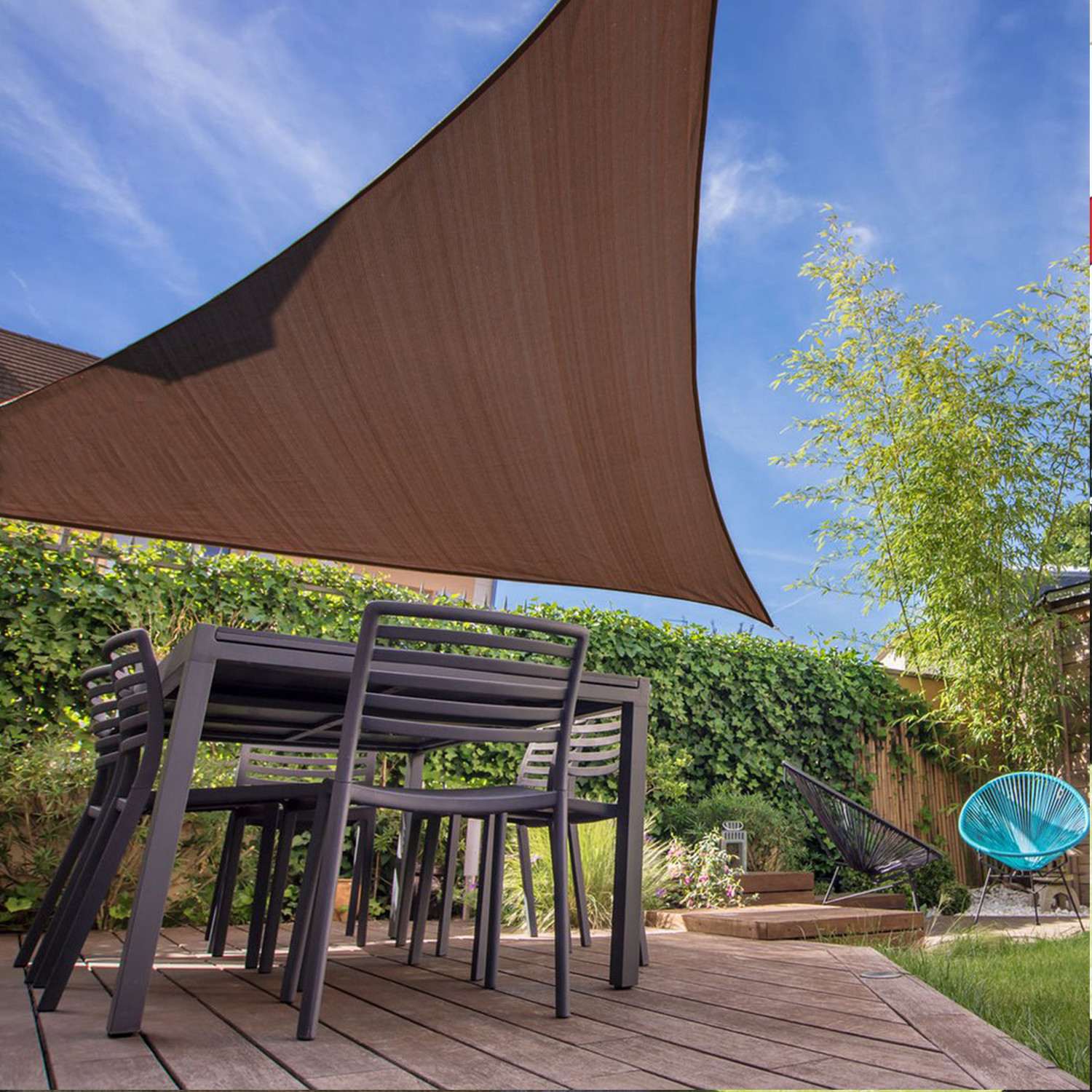 Triangle Curve Sun Shade Sail Home Garden Yard Pool Patio Cover Canopy ...