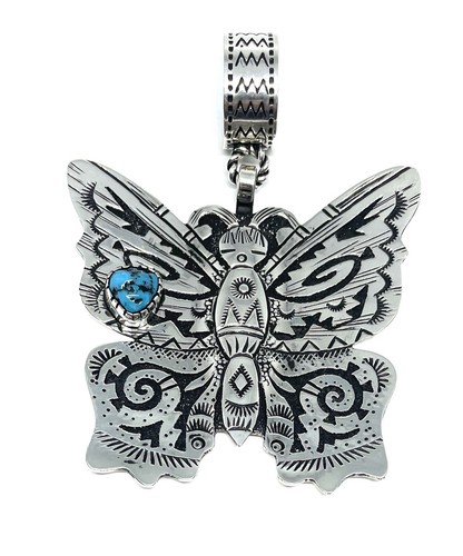 Native American Sterling Navajo Handmade Butterfly Pendent Richard ...
