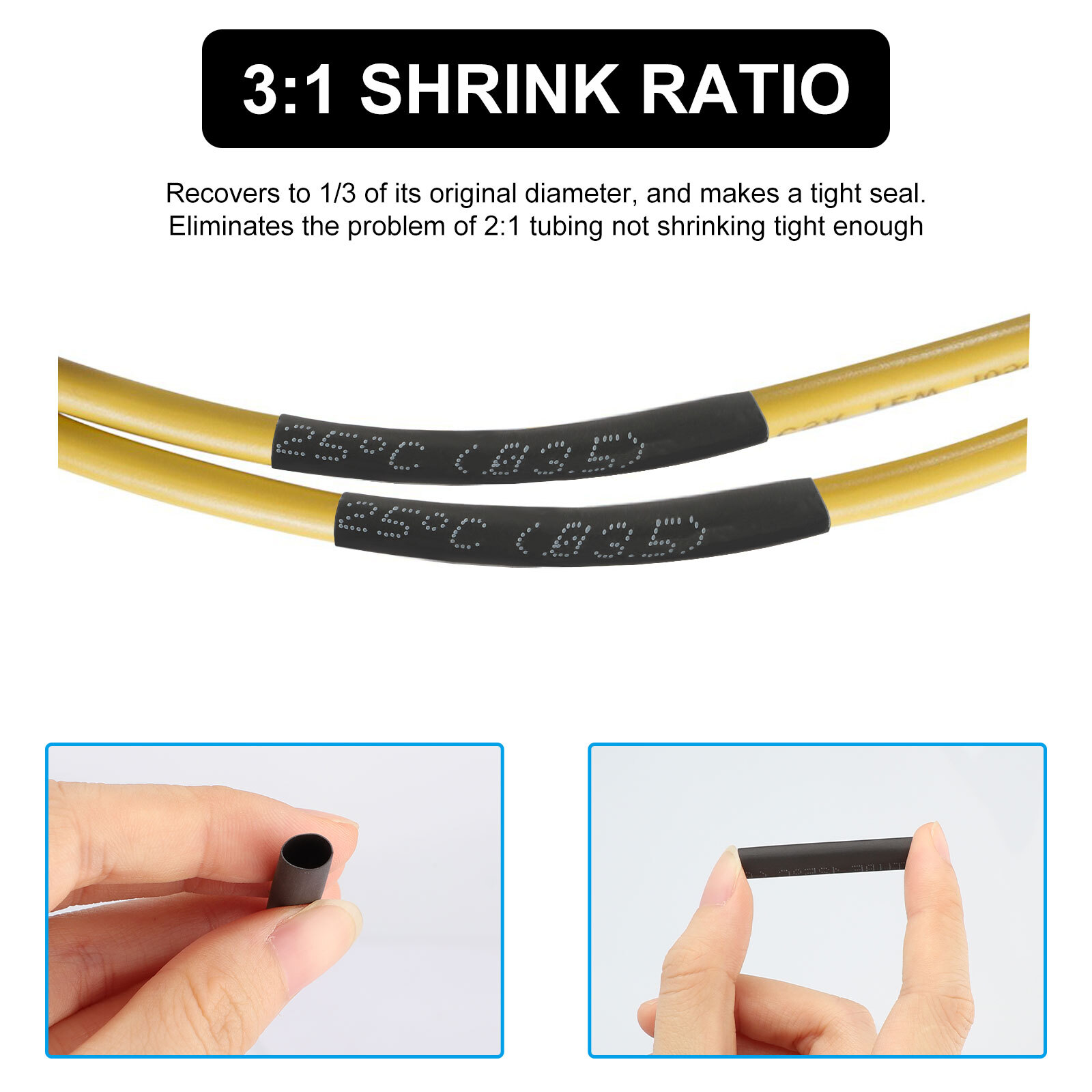 508pc Heat Shrink Wire Wrap Assortment Tubing Electrical Connection ...