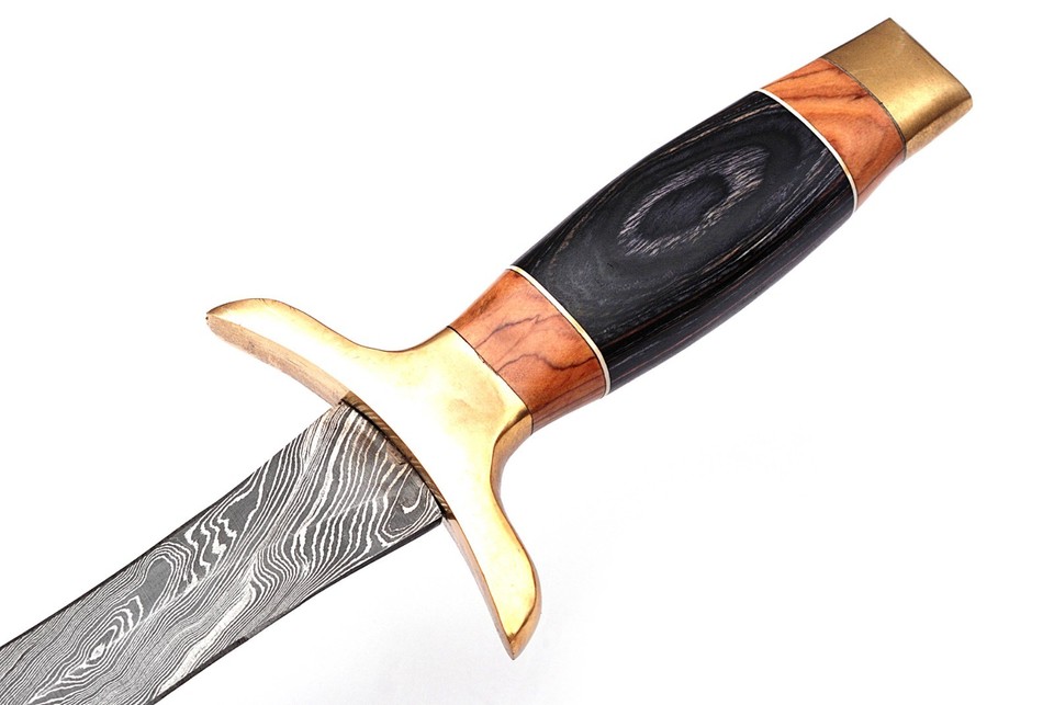 CUSTOM MADE FORGED DAMASCUS STEEL DOUBLE EDGE BLADE ROMAN GLADIUS SWORD ...