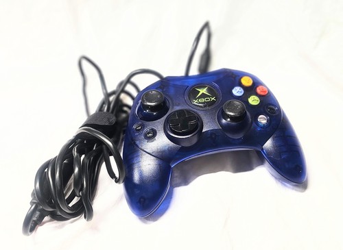 Original Xbox OEM S Type Translucent Blue Controller with Breakaway ...