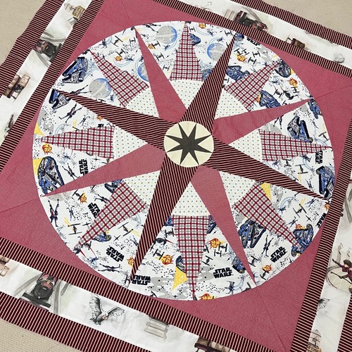 Handmade Mariner's Compass Baby Quilt Top 47x47" Pieced~ BABY/BED/Wall ...