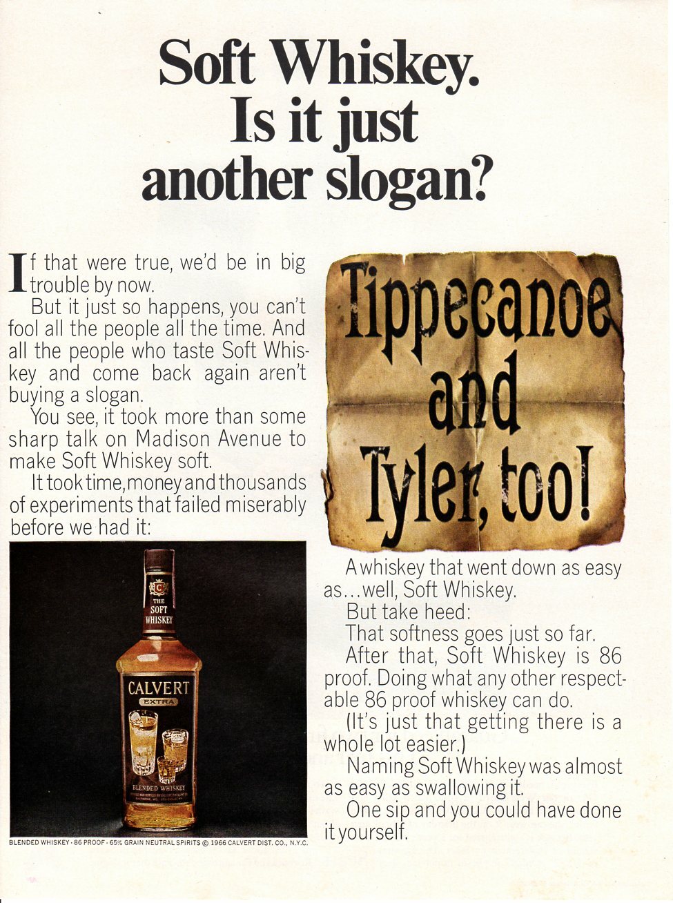 Vintage advertising print Alcohol Calvert Soft Whiskey Is it Just ...