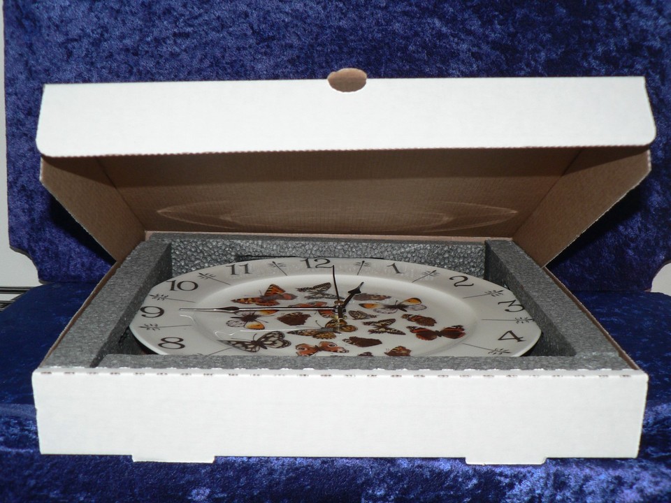 Poppy design 10.5" large ceramic wall clock - gift boxed.Beautiful ...