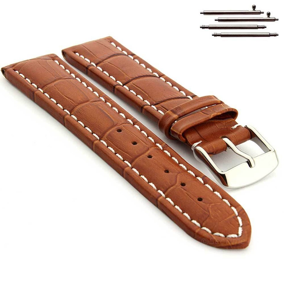 Extra Long Watch Strap Band Men's Genuine Leather 18 20 22 24 26 28 ...