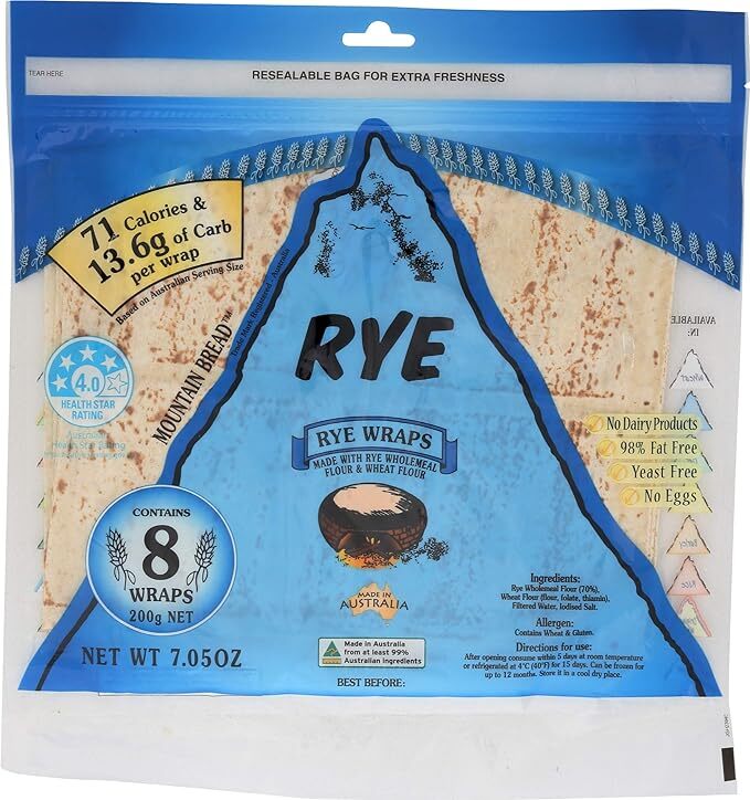 Mountain Bread Mountain Bread Rye Wraps (70% Rye) 200g-3 Pack | eBay