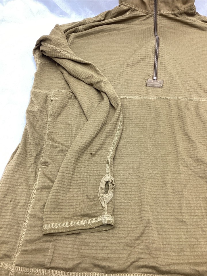 USMC Coyote FROG Waffle Fleece Half Zip Grid Marine Corp Shirt SM & MD ...