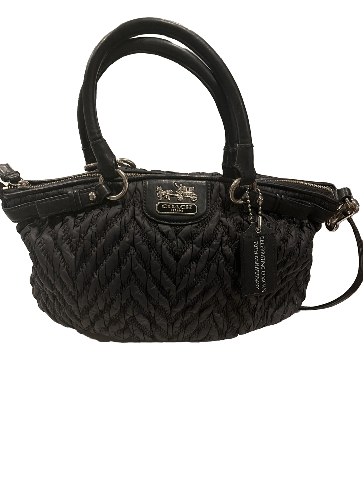 Coach Madison Quilted Chevron 70th Anniversary Handbag - Gem