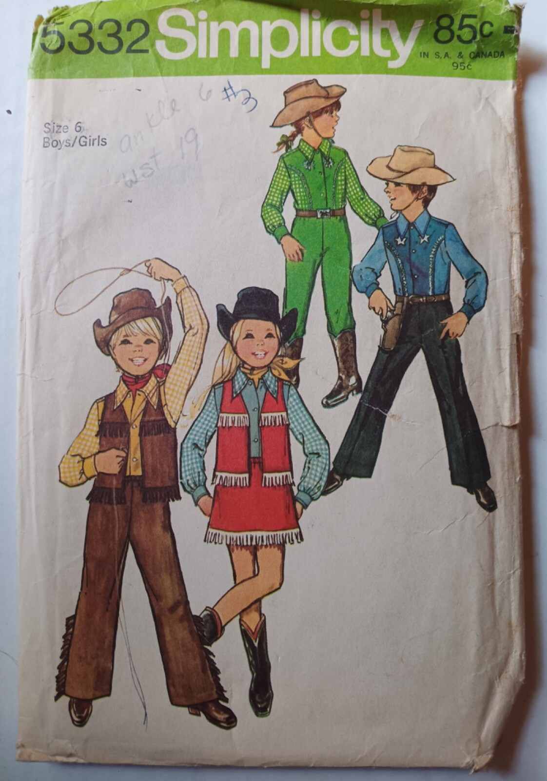 Simplicity Western Boys and Girls sewing pattern | eBay