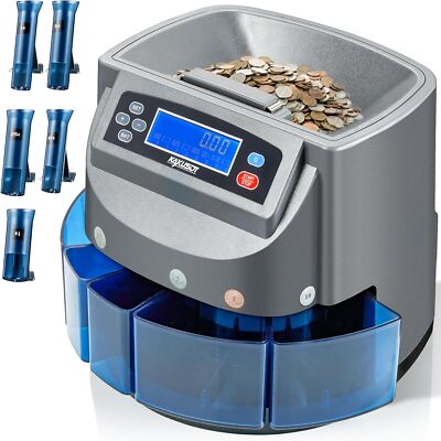 USD Coin Counter Machine, Professional Coin Sorter and Wrapper Roller ...