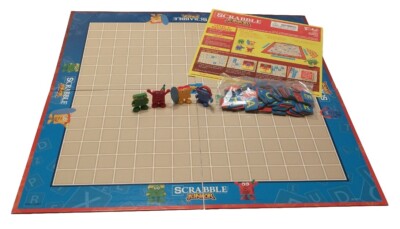 SCRABBLE JUNIOR Hasbro Game REPLACEMENT Pieces: Board, 94 Tiles ...