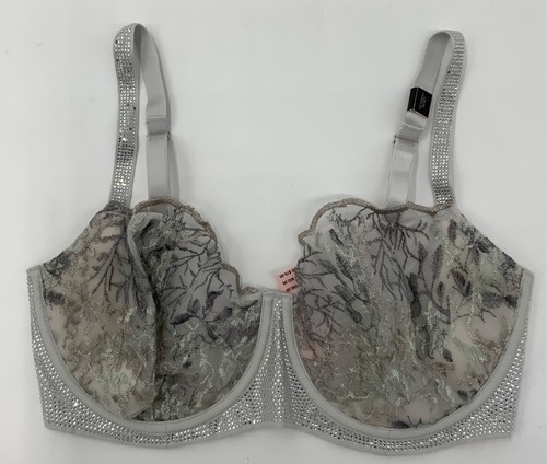 Victoria's Secret Push Up Without Padding Bra 34DDD Rhinestones ...