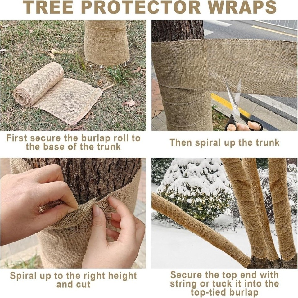 For Trees For Shrubs Burlap Tree Wrap Jute Burlap Lightweight And ...
