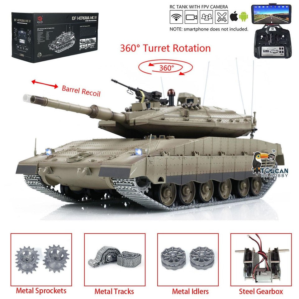 1:16 HengLong 3958 RC Military Tank IDF Merkava MK IV FPV 360 Turret 7.0 Upgrade | eBay