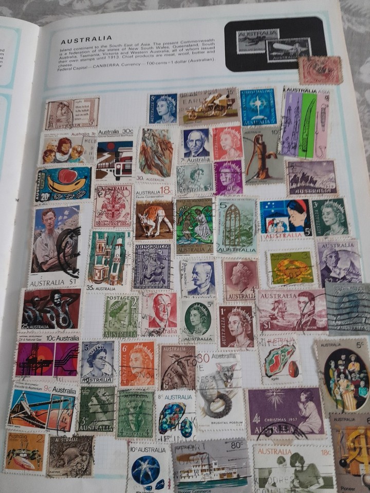 S G ADVENTURER STAMP ALBUM with Over 900 Stamps From Around The World ...