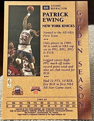 1996 Topps Stars - Finest Atomic Refractor #16 Patrick Ewing MINT+ | eBay