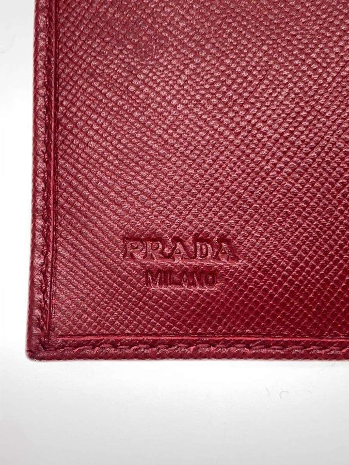 PRADA Tri Fold Wallet RED Women s M510A From Japan | eBay