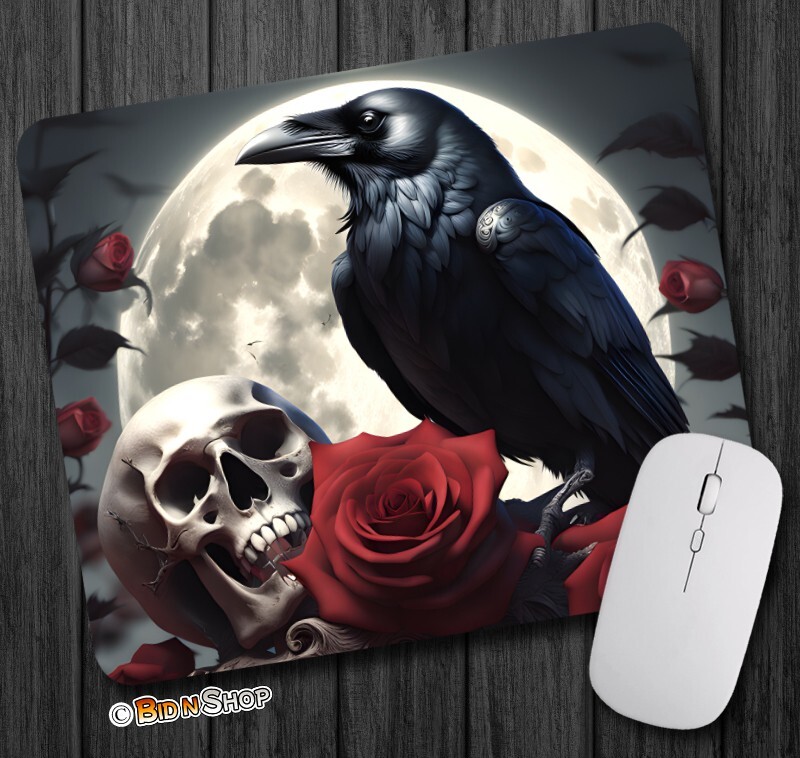 THE RAVEN - Mousepad / PC Mouse Pad - Edgar Allan Poe GOTHIC HOME ...