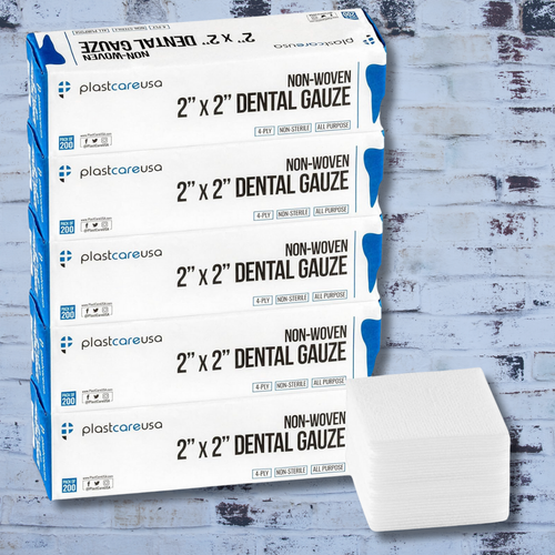 2x2 Non Woven Sponges 4-Ply, Non-Sterile Cotton Dental Gauze (1000 Pack ...