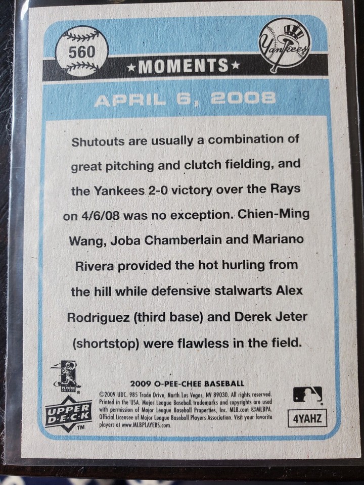2009 O-Pee-Chee Moments Alex Rodriguez Derek Jeter #560 HOF MINT | eBay